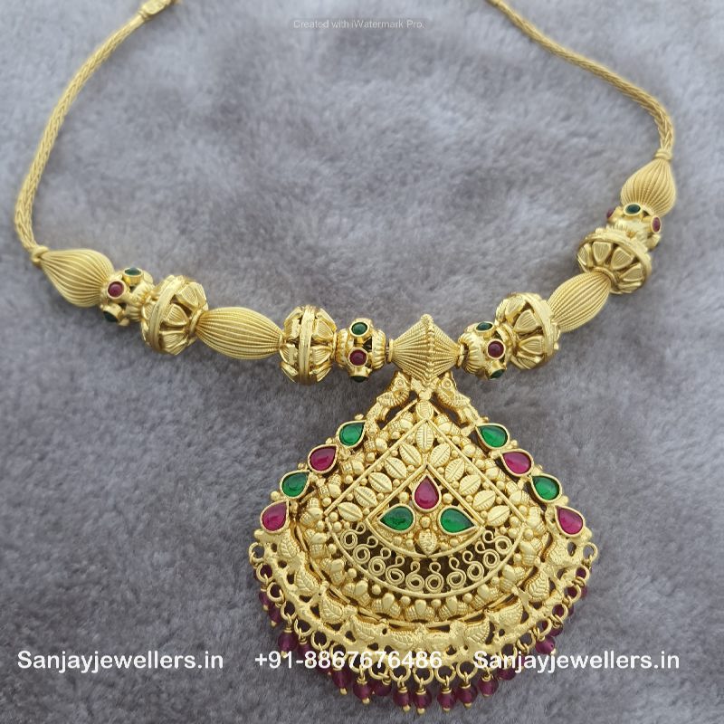 Silver Gold-Polished Reversible Necklace - Sanjay Jewellers